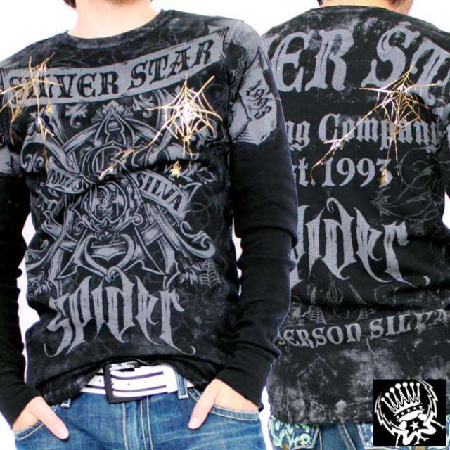 【新品】 【メール便対応】 【レビューを書いて送料無料】 シルバースター サーマル L/S Tシャツ アンダーソン シルバ THM071 ブラック SILVER STAR LS TEE ANDERSON SILVA