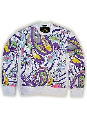 【新品】 ★STACKS & BUNDLES スタックス アンド バンダレス スウォール クルー ホワイト/パープル