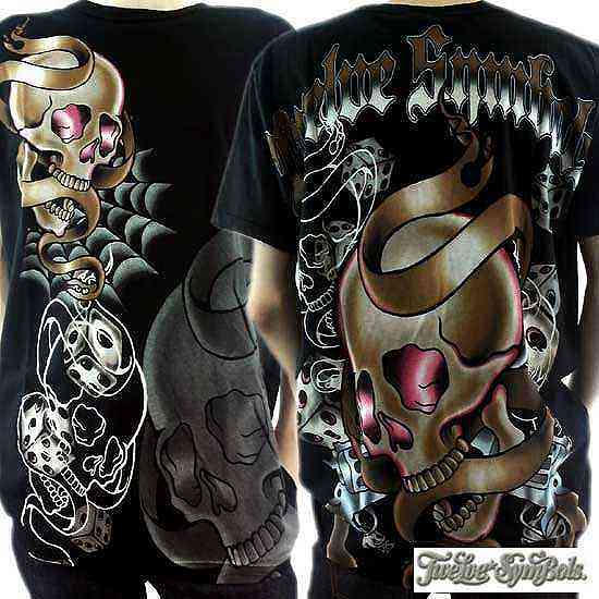 【新品】 【メール便対応】 【レビューを書いて送料無料】 ★Twelve Symbols トゥエルブ シンボルズS/S Tシャツ ザ ギャンブラー ブラック【Black/半袖/T-shirt】