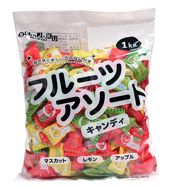【送料無料】★まとめ買い★　扇雀飴本舗　 フルーツアソートキャンディ(占い付き) 1kg　×8個【イージャパンモール】