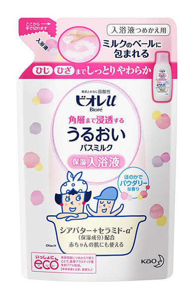 ★まとめ買い★　花王　ビオレｕ角層まで浸透するうるおいバスミルク　パウダリー詰替　480ｍｌ　×16個【イージャパンモール】
