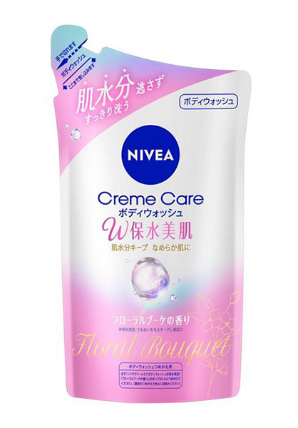 【送料無料】★まとめ買い★　花王　ニベアクリームケアボディウォッシュＷ保水美肌フローラルの香　詰替350ｍｌ　×18個【...