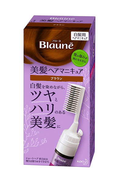 【送料無料】★まとめ買い★　花王　ブローネ美髪ヘアマニキュア　ブラウン　クシ付　72ｇ　×24個【イージャパンモール】