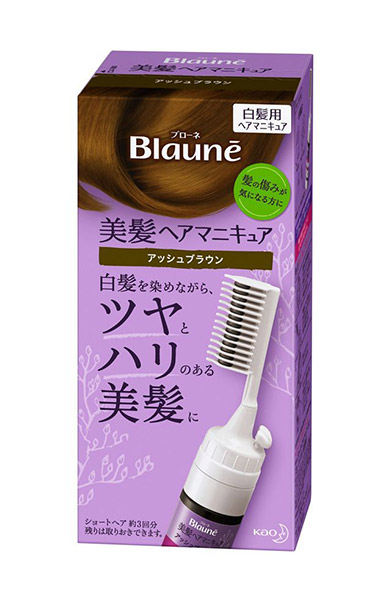 ★まとめ買い★　花王　ブローネ美髪ヘアマニキュア　アッシュブラウン　クシ付　72ｇ　×24個【イージャパンモール】