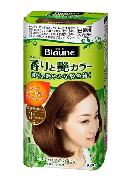 ★まとめ買い★　花王　ブローネ　香りと艶カラー　クリーム　３　明るいライトブラウン　80ｇ　×24個【イージャパンモール】