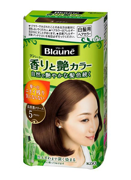 ★まとめ買い★　花王　ブローネ　香りと艶カラー　クリーム　５　ブラウン　80ｇ　×24個【イージャパンモール】