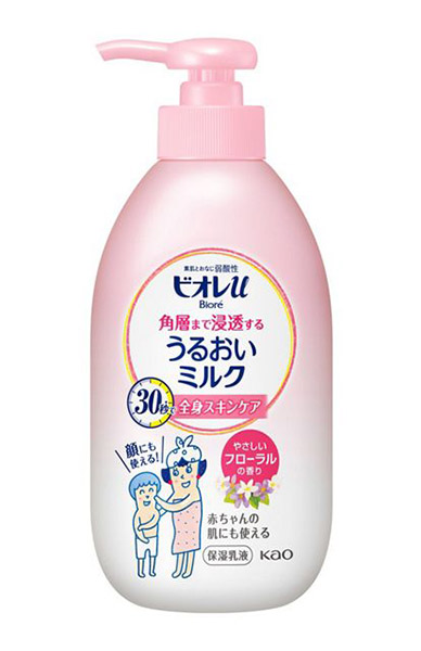 ★まとめ買い★　花王　ビオレｕ角層まで浸透するうるおいミルク　フローラルの香り　本体３００ｍｌ　×24個【イージャパンモール】