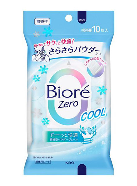 【送料無料】★まとめ買い★　花王　ビオレＺｅｒｏさらさらパウダーシート　クール無香性　１０枚　×24個【イージャパンモール】
