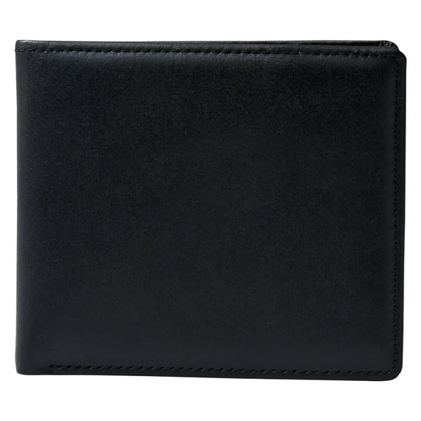 【送料無料】良品工房　日本製牛革二つ折り財布（ブラック）　Ｋ１８−２４５　Ｋ１８−２４５【ギフト館】