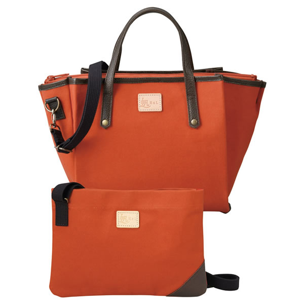 【送料無料】ＨａＬ　倉敷産帆布×姫路レザー　プリーツショルダーバッグ＆サコッシュ　ＨＡＬ８８２００−ＯＲ　ＨＡＬ８８２０...