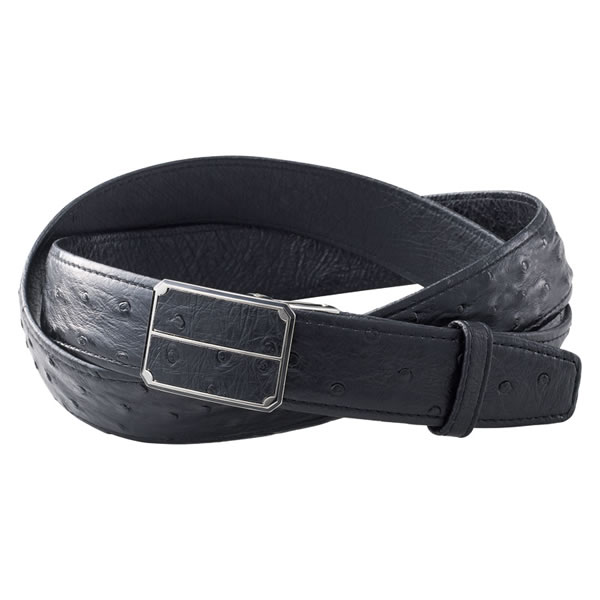 【送料無料】オストリッチメンズベルト（ブラック）　Ｖ−ＮＯＭ１２６４ＢＫ　Ｖ−ＮＯＭ１２６４ＢＫ【ギフト館】