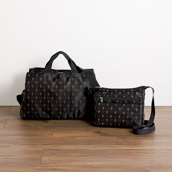 【送料無料】桐生ジャガードボストン＆ショルダー（ブラック）　ＲＬＵ−１０１＋２００ＢＫ　ＲＬＵ−１０１＋２００ＢＫ【ギフト館】