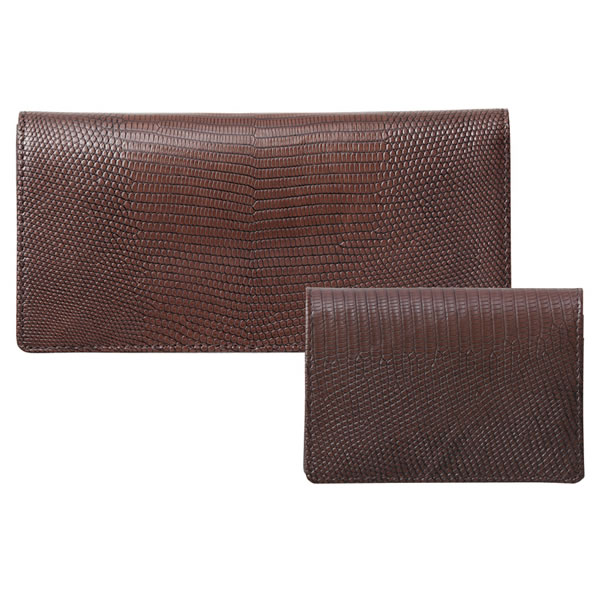 【送料無料】リザード名刺入＆長財布（ブラウン）　ＳＥＴ−ＮＯＭ１７０００６ＢＲＮ　ＳＥＴ−ＮＯＭ１７０００６ＢＲＮ【ギフト館】
