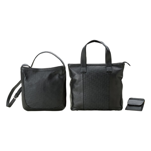 【送料無料】良品工房　日本製牛革手作り３点セット（ブラック）　Ｂ１１２−２８−１１１　Ｂ１１２−２８−１１１【ギフト館】