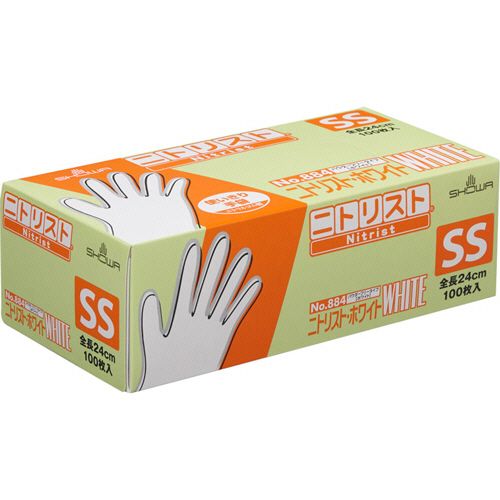 【送料無料】【個人宅届け不可】【法人（会社・企業）様限定】No.884　ニトリスト・ホワイト　パウダーフリー　SS　ホワ...