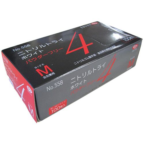 【送料無料】【個人宅届け不可】【法人（会社・企業）様限定】ニトリルトライ4　ホワイト　パウダーフリー　M　1セット(30...