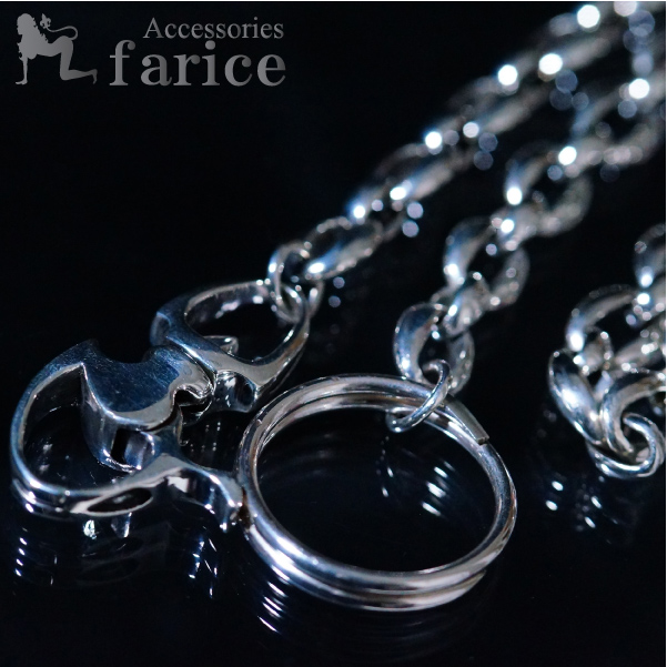 オーバル フラット リング シンプル シルバー925 ウォレットチェーン