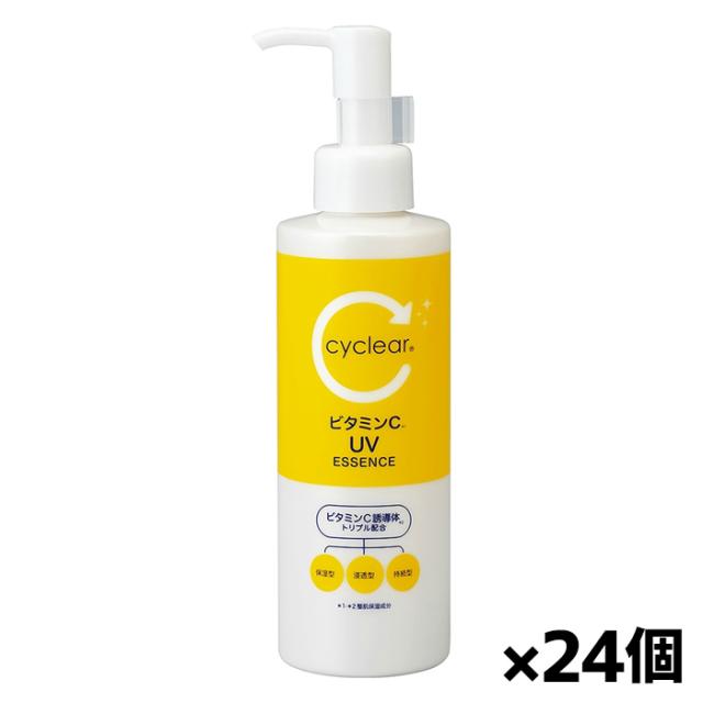 [熊野油脂]cyclear ビタミンC ライトアップUV エッセンスローション 柑橘系の香り 180ml x24個(SPF50+ PA++++ 日焼け止め ポンプタイプ