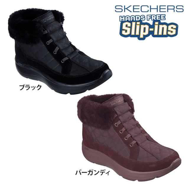 【送料無料】SKECHERS スケッチャーズ レディース スリップインズ ON-THE-GO ENCORE-ELISA 手を使わない キルティング レース付き 靴 1