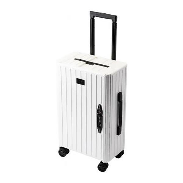 &.FLAT(アンドフラット) キャリーバッグ 35L 世界最薄 折りたたみ TSAロック 静音キャスター メタリックカラー FL14400001/WH(ホワイト)
