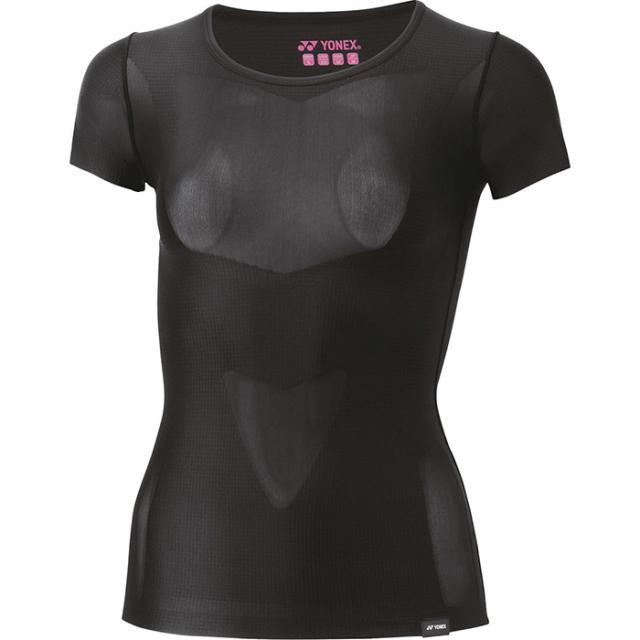 【送料無料】YONEX ヨネックス レディース Uネック半袖シャツ バドミントン テニス インナー アンダー コンプレッション 着圧 STBA1512