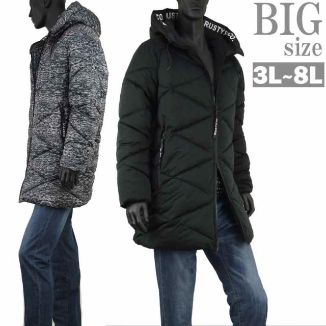 中綿ジャケット ロング 大きいサイズ メンズ ボリューム 冬アウター RUSTY フードジャケット C051006-04