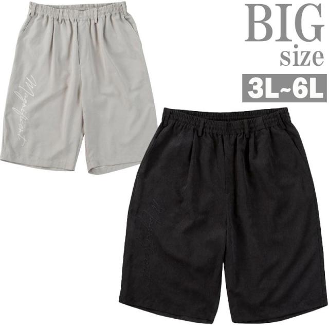 ハーフパンツ 大きいサイズ メンズ ポリピーチ in the attic ロゴ刺繍 インザアティック C070313-01