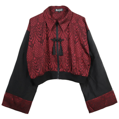 [APPAREL]/ディオラート/袖 シアー・チャイナ柄トッパー [中華柄] レッド (L) ゴスロリ・パンク/Deorart APPAREL]/ディオラート/袖 シアー・チャイナ柄トッパー [中華柄