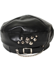 APPAREL]/セックスポットリベンジ/CHAIN STUDS ベレー帽 黒 (F