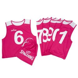 【新品/在庫あり】SPALDING バスケットボール ビブス6枚セット（No.6-11） ピンク フリーサイズ SUB13072
