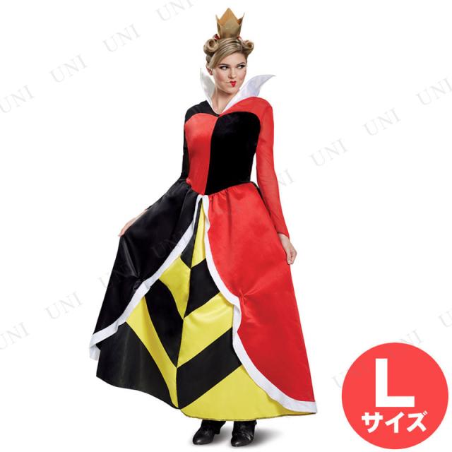コスプレ 仮装 ハートの女王 デラックス 大人用 L 【 コスプレ 衣装 ハロウィン 仮装 コスチューム 不思議の国のアリス グッズ ふしぎの国のアリス 公式 悪役 アリス・イン・ワンダーランド 正規ライセンス品 クィーン ディズニーヴィランズ レディース クイーン 】