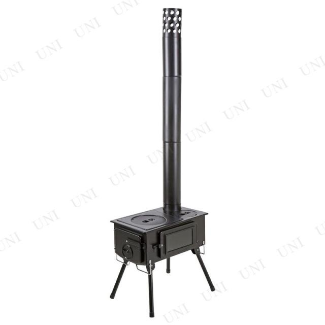 CAPTAIN STAG(キャプテンスタッグ) KAMADO(かまど)煙突 ガラス窓付 角型ストーブ UG-75 【 バーベキュー用品 キャンプ用品 レジャー用品 グリル バーベキューコンロ BBQ アウトドア用品 】