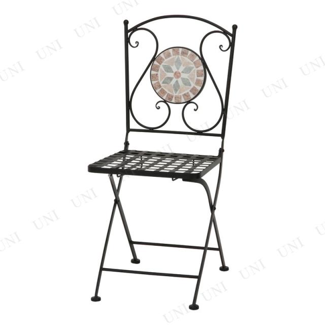 モザイクチェアー 花柄 US142096 【 リビング家具 腰掛 ガーデン家具 インテリア雑貨 ガーデンファニチャー おしゃれ アウトドア 庭 エクステリア 屋外用 いす イス 椅子 】