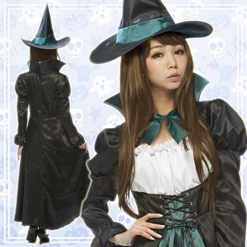 コスプレ 仮装 ウィッチレディ ディープグリーン 【 コスプレ 衣装