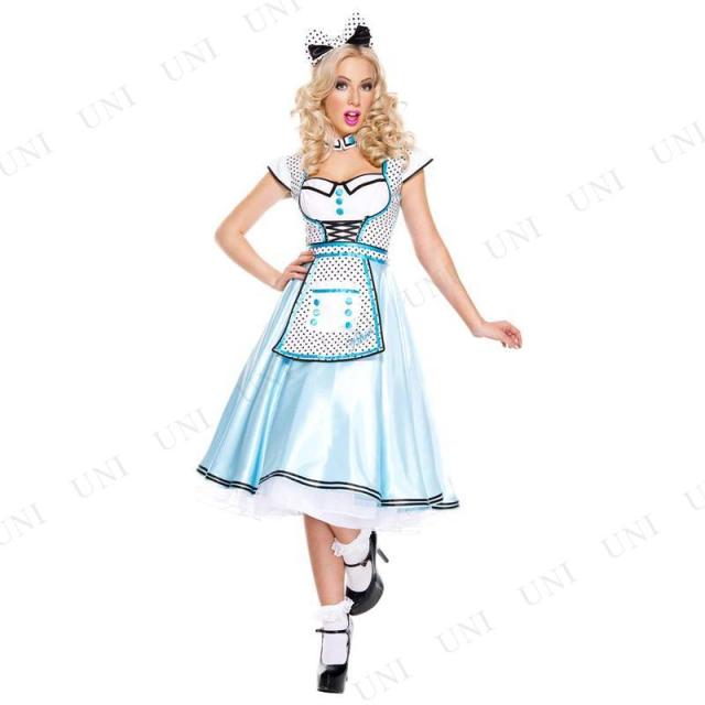 コスプレ 仮装 ポルカドットアリス ML 【 コスプレ 衣装 ハロウィン 仮装 コスチューム 不思議の国のアリス グッズ ドレス 余興 童話 レディース 大人用 女性用 おとぎ話 パーティーグッズ 】