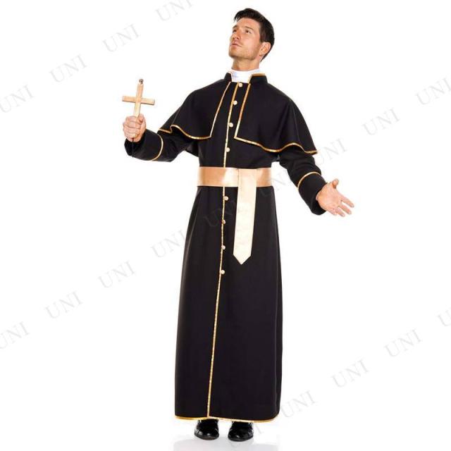 コスプレ 仮装 DX神父 XL (大きいサイズ) 【 コスプレ 衣装 ハロウィン 仮装 コスチューム 大きいサイズ メンズ 牧師 余興 男性用 パーティーグッズ 大人用 】