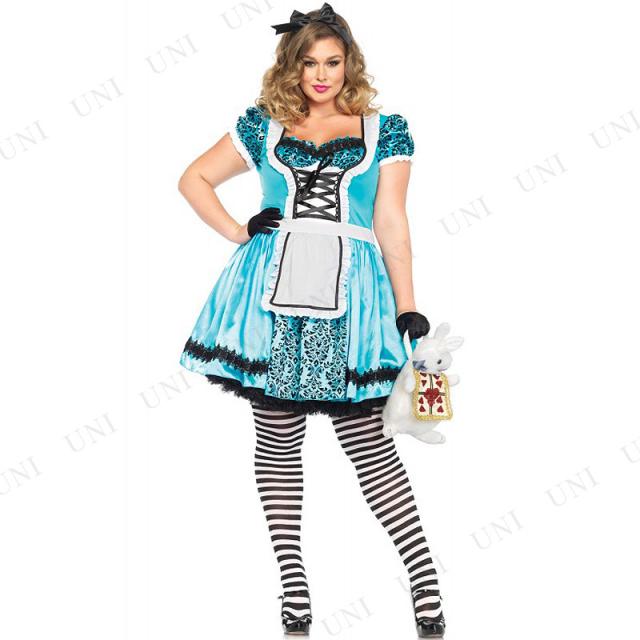 コスプレ 仮装 ティーパーティーアリス 1X-2X (大きいサイズ) 【 コスプレ 衣装 ハロウィン 仮装 コスチューム 大きいサイズ 不思議の国のアリス グッズ パーティーグッズ 大人用 レディース 女性用 余興 おとぎ話 童話 】