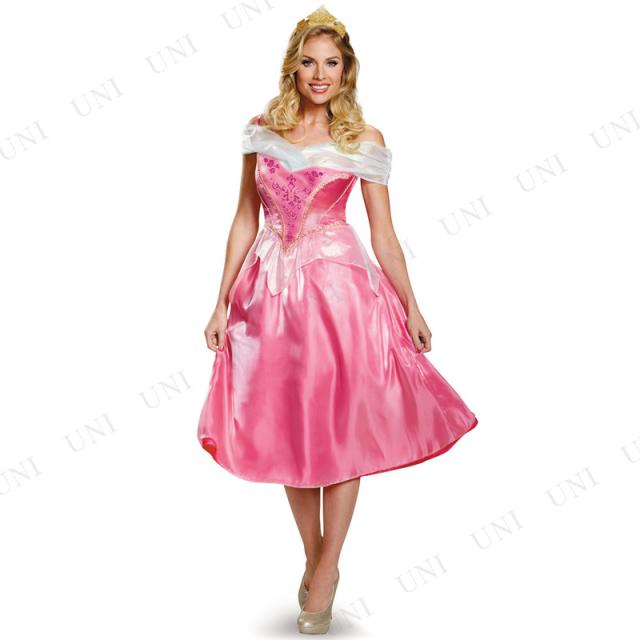 コスプレ 仮装 オーロラ姫ドレスDX 大人用 XL(18-20) (大きいサイズ) 【 コスプレ 衣装 ハロウィン 仮装 コスチューム 大きいサイズ 余興 パーティーグッズ 童話 女性用 おとぎ話 レディース 眠れる森の美女 】