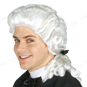 コスプレ 仮装 貴族風ウィッグ ホワイト 【 コスプレ 衣装 ハロウィン パーティーグッズ かぶりもの ウィッグ かつら 男性用 カツラ メンズ ハロウィン 衣装 プチ仮装 変装グッズ 髪の毛 大人用 中世 】