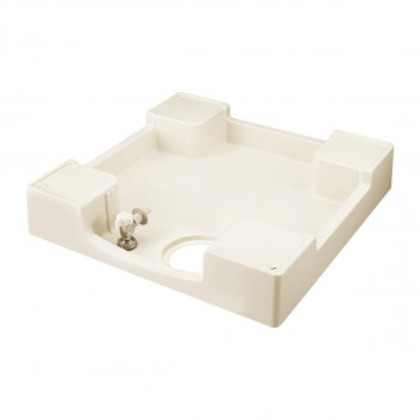 テクノテック 洗濯機用給水栓付防水パン フォーセットパン TPF640-CW1-GN 専用ガードなし アイボリーホワイト |b03