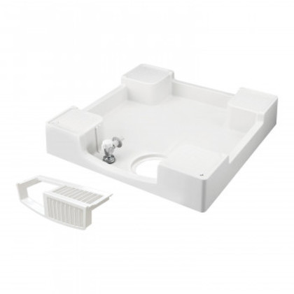 テクノテック 洗濯機用給水栓付防水パン フォーセットパン TPF640-CW2-G1 専用ガード1枚付 ニューホワイト |b03