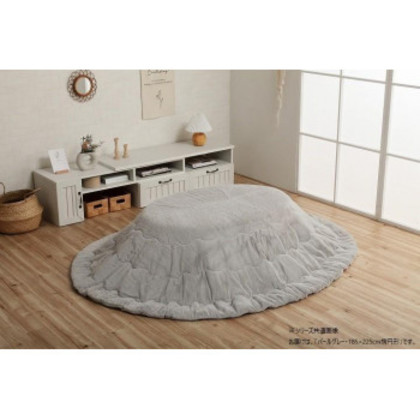 こたつ布団 楕円形 無地調 パールグレー 約185×225cm楕円 1181670137011 |b03