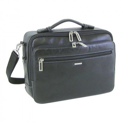 スワン SAXON 牛革 横型ショルダーバッグ(L) ブラック 05047 |b03