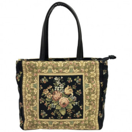 優美社 6012-00 ゴブラン織（ごぶらんおり） トートバッグ ブラック |b03