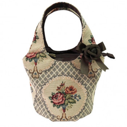 優美社 6014-00 ゴブラン織（ごぶらんおり） ハンドバッグ ベージュ |b03