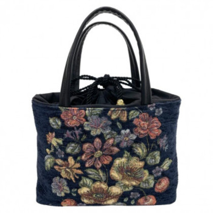 優美社 6019-00 ゴブラン織（ごぶらんおり） ハンドバッグ ネイビー |b03