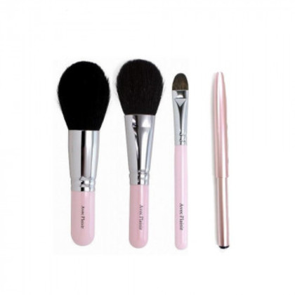 喜筆(kiHiTsu) パールピンク軸 ブラシ4本セット  PP4-02+03+06+F |b03