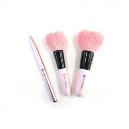 喜筆(kiHiTsu) ハート型フェイスブラシセット＆携帯リップブラシ スワロフスキー付 Frs-02 |b03