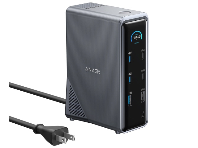 ANKER USBハブ Prime ドッキングステーション (14-in-1 Dual Display 160W) A83B65A1 [グレー]