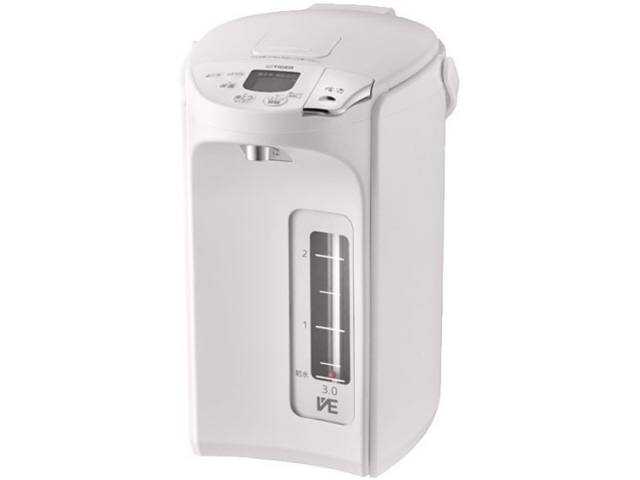 タイガー魔法瓶 電気ポット・電気ケトル 蒸気レスVE電気まほうびん とく子さん PIP-G300-WE [アーバンホワイト]